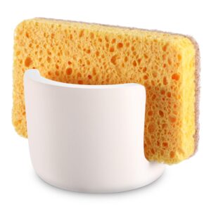 bojdopie diatomite sponge holder for kitchen sink, water absorbing sink stone drying caddy, quick dry dish sponge organizer for kitchen bathroom (beige)