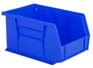 hudson exchange 9-1/2" x 6" x 5" plastic stackable storage bin and hanging container (blue)