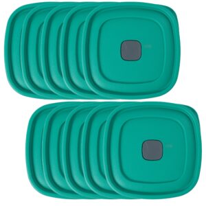 3/5/7 cup replacement lids for rubbermaid food storage containers steam vent (10-pack, turquoise)