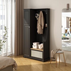 SPOFLYINN 0717-B0CRKLBTS6 Door Closet, One Size, Black as Shown