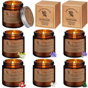 threlaco 6 pcs scented candle soy wax candles aromatherapy candles for women 6 scents long lasting soy candle gift set in glass jar for men birthday coworker employee anniversary