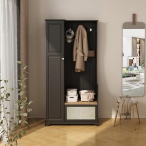 SPOFLYINN 0717-B0CRKLBTS6 Door Closet, One Size, Black as Shown