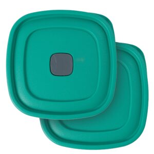 3/5/7 cup replacement lids for rubbermaid food storage containers steam vent (2-pack, turquoise)