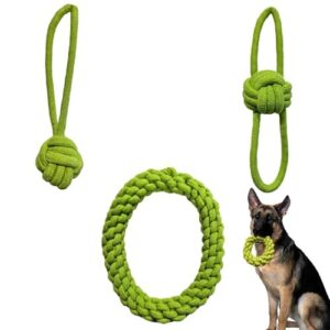 hydrodogz [3 pack floating tuggies dog tug rope toy assortment bundle for small medium and large dogs, natural cotton teething interactive strong durable fetch chew toys (large ring)