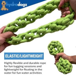 Hydrodogz [3 Pack Floating Tuggies Dog Tug Rope Toy Assortment Bundle for Small Medium and Large Dogs, Natural Cotton Teething Interactive Strong Durable Fetch Chew Toys (Large Ring)