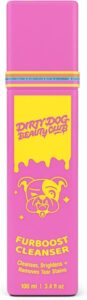 dirty dog beauty club - furboost cleanser for dogs with natural ingredients, effective removal of tear stains - gentle solution with blueberry extract, coconut and rice water, 100 ml (3.4 oz)