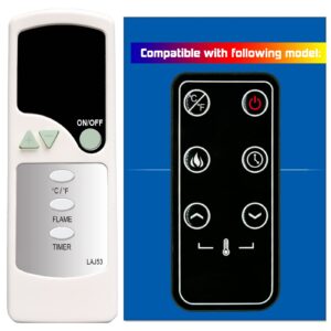 replacement remote control for covenant electric fireplace heater lfp-remote control