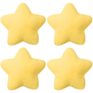 spiareal 4 pcs 15.7" yellow star pillow plush stuffed star shaped pillow soft cute throw pillows plush pillow for bedroom sofa living room birthday gift for kids, girls, boys