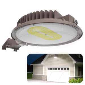 solla 2024 new upgraded ultra bright led barn light 90w, 170lm/w efficient dusk to dawn outdoor lighting, ip67 waterproof exterior flood light fixture,15300lm, ac100-277v, 5000k,bronze, etl listed