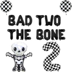 bad two the bone balloon banner for motorcycle race car 2nd birthday rock and roll 2nd birthday born to rock music 2nd birthday party decorations