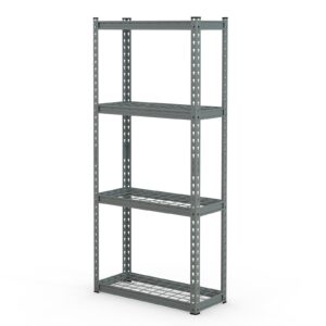 tangkula 4-tier garage storage shelves, heavy duty metal storage shelving unit, adjustable utility storage rack organizer for warehouse kitchen pantry basement, 27.5" l x 12" w x 60" h (1, gray)