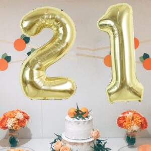 TONIFUL 40 Inch Light Gold Large Numbers Balloon 0-9 Birthday Party Decorations,Foil Mylar Big Number 2 Balloon Digital 2 for Birthday Party,Wedding, Bridal Shower,Engagement,Graduations,Anniversary