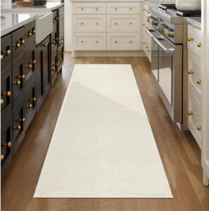 hxjdcl farmhouse kitchen runner rug 2'x 6',cream cotton woven washable bedroom runner rug reversible hallway rug boho laundry room rug for living room sink area rug