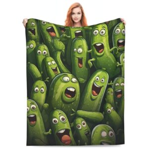 turamurra pickle blanket funny gift for girl women comfy plush cartoon pickles fleece throws food lightweight sheet super soft teen kid quilt flannel blankets for bedding sofa 60x50 inches