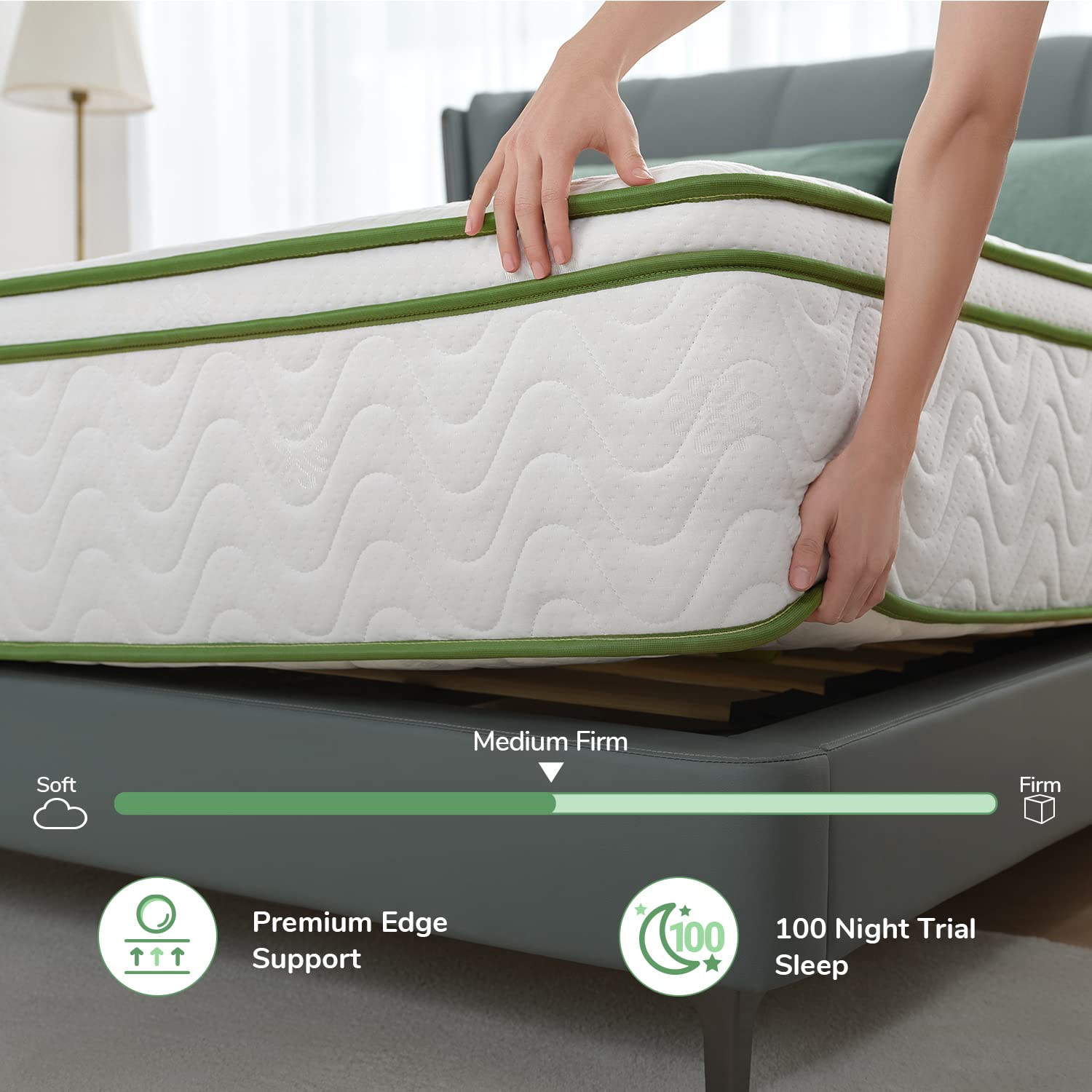 Novilla King Mattress12 Inch Gel Memory Foam Hybrid Mattress with Pocketed Coil for Pressure Relief & Motion Isolation Medium Firm King Bed Mattress in a Box Amenity