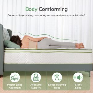 Novilla King Mattress12 Inch Gel Memory Foam Hybrid Mattress with Pocketed Coil for Pressure Relief & Motion Isolation Medium Firm King Bed Mattress in a Box Amenity