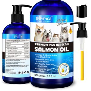 rtbyue omega 3 fish oil for dogs -8.8 fl.oz salmon oil for dogs & cats - dog fish oil supplement - omega 3 fish oil for pet skin and coat, shedding, epa + dha, golden