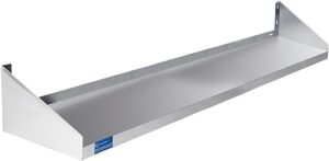 express kitchquip premium quality stainless steel wall shelf with side guards | commercial metal shelving | | nsf certified | (48" long x 12" deep)