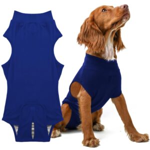 pupshield - dog surgery recovery suit for all dog sizes - easy use anti lick - spay & neuter recovery suit, surgical onesie for dogs - dog cone alternative (blue, small (weight:24-35 lbs))