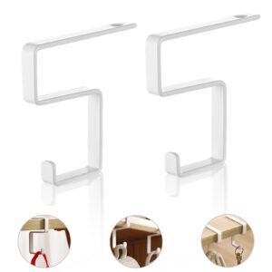 kwude 2-pack aluminium alloy nail-free hooks for student desks, multi-purpose office bag and clothes hooks