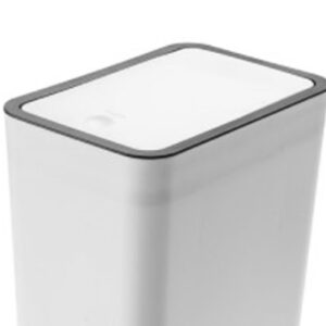 HERCHR Plastic Trash Can with Lid, Thin Trash Cans Bathroom Garbage Can Small Trash Can with Lid Slim Trash Bin Waste Basket for Bathroom(White)