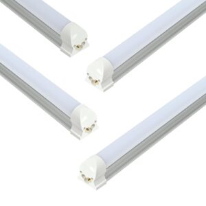 led shop light,20w 2500lm 6000k,4ft integrated single fixture,t8 light tube with milk white cover,daylight white, hight output, led shop lights for garage warehouse workshop (pack of 4)