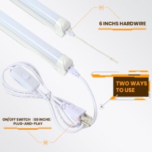 LED Shop Light,20W 2500LM 6000K,4FT Integrated Single Fixture,T8 Light Tube with Milk White Cover,Daylight White, Hight Output, LED Shop Lights for Garage Warehouse Workshop (Pack of 4)