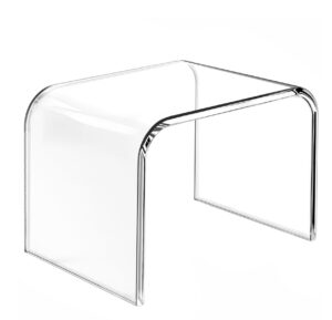 bopkowi acrylic step stool,acrylic stool,acrylic small step stool,clear foot stool,clear acrylic footstool with non-slip for bathroom,holds up to 250l (no non-slip stool, pack of 1)