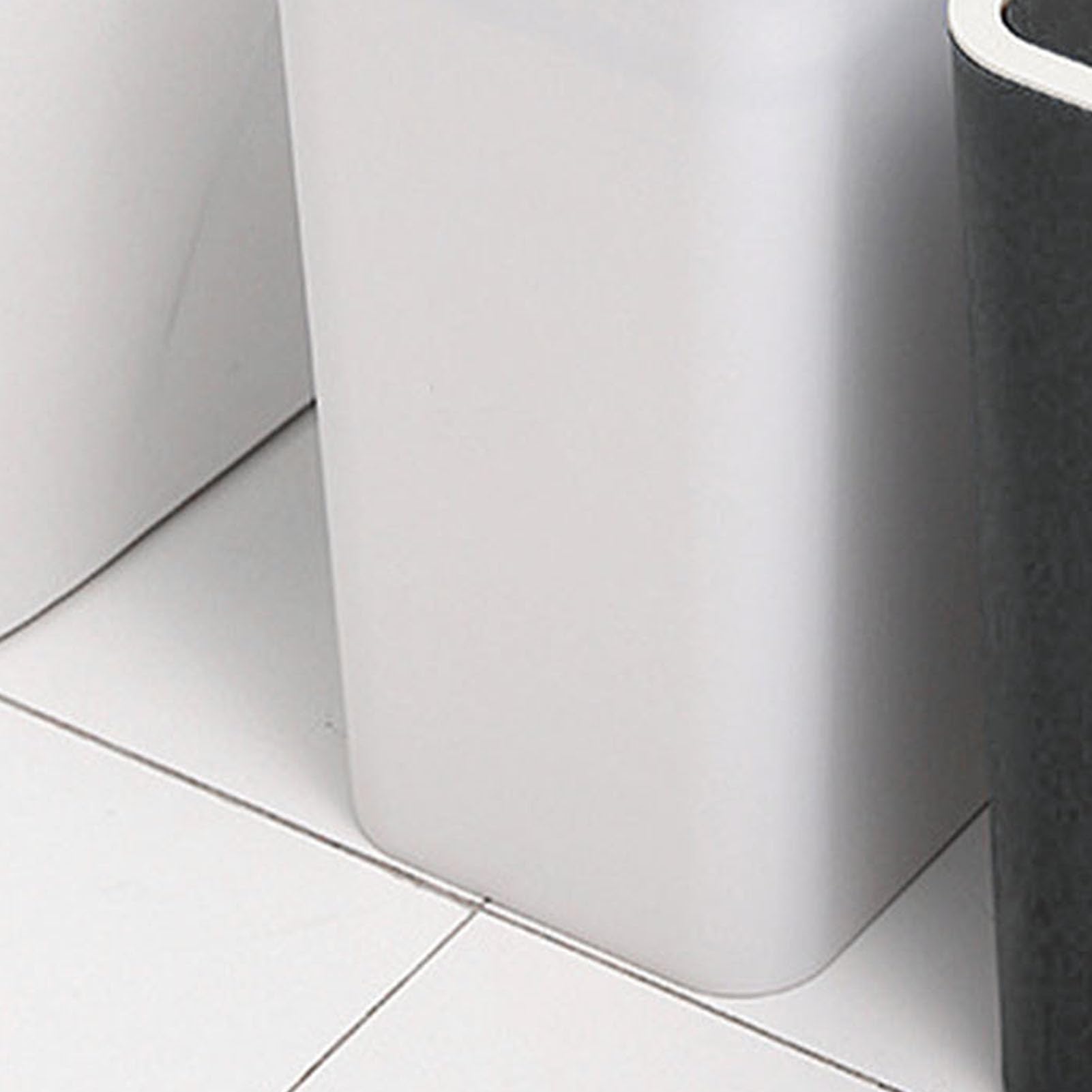 HERCHR Plastic Trash Can with Lid, Thin Trash Cans Bathroom Garbage Can Small Trash Can with Lid Slim Trash Bin Waste Basket for Bathroom(White)