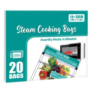 40 pcs microwave steaming bags disposable food cooking bags for vegetables, potatoes and meat, easy to use, keep fresh