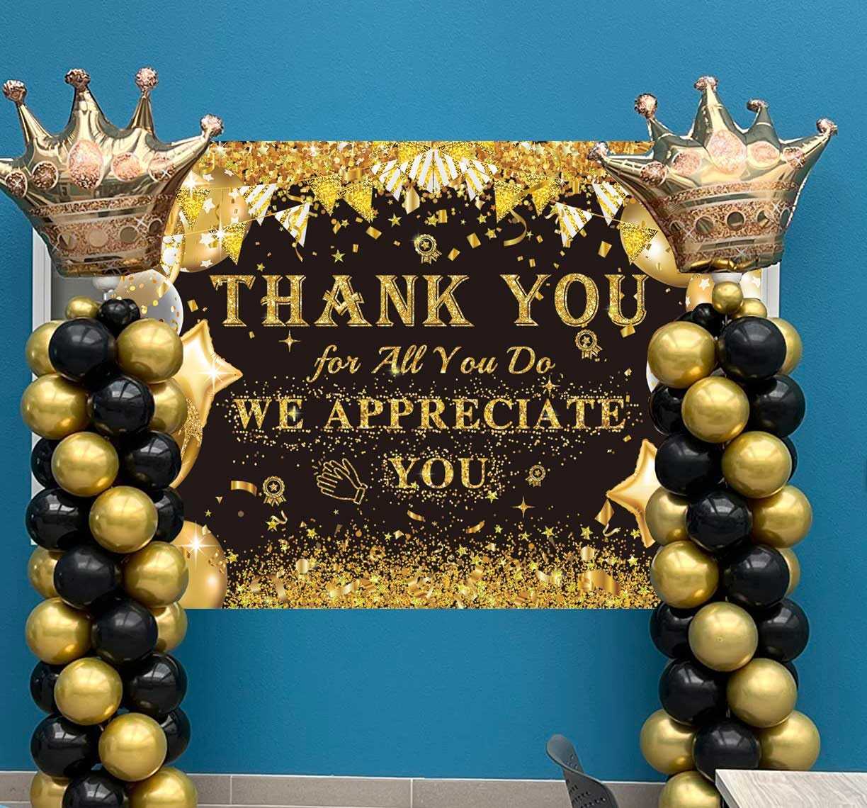 Thanks for All You Do Backdrop We Appreciate You Banner Decorations 7x5FT Thank You Photography Background for Teacher Doctor Congrats Grad Nurses Day Retirement Party Decorations Photo Props