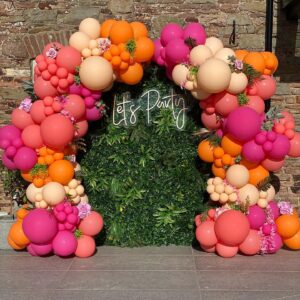 woaipati tropical luau party garland arch kit, 151pcs magenta apricot orange macaron red balloons for hawaiian beach pool theme aloha party birthday baby shower supplies summer party decorations