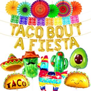 katchon, 30 pcs taco bout a fiesta decorations - mexican party decorations | mexican banner, taco balloons | fiesta balloons for fiesta party decorations, taco decorations | taco party decorations