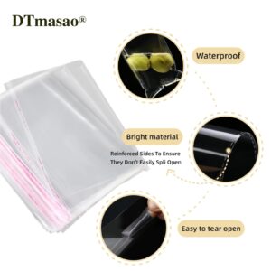 DTmasao Clear Self Sealing Cellophane Bags,4x6 Inches 100 Pcs Cookie Bags Resealable Cellophane Bag for Packaging Cookies,Gifts,Favors, Products,Candy