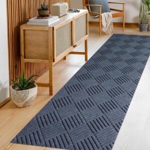 suwuyue runner rug non slip, 1ft x 5ft washable area rug indoor outdoor rubber back carpet mat for hallway kitchen entryway laundry room foyer balcony living room, grey