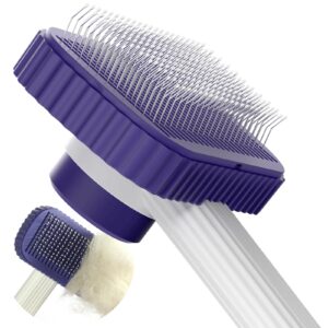 garstor cat brush, cat brush for long or short haired cats, remove loose fur and mats, rounded pins reduces painful pulling, not for tangle and curly fur, dark blue