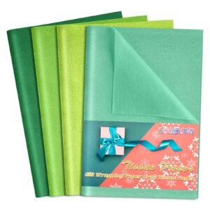 bouboni 160 sheets green tissue paper for gift bags 11.5 x 8 inch saint patrick's day wrapping paper art paper crafts suitable for christmas birthday party wedding festival flowers projects