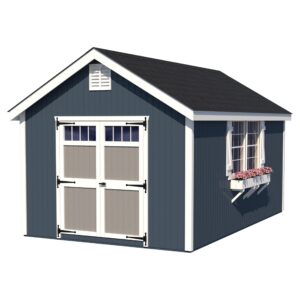 little cottage co. 8x16 colonial williamsburg shed with floor, wood do-it-yourself precut kit, outdoor storage for backyard, garden, lawn