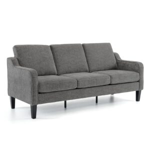 VINGLI Couches for Living Room Sofa 71" Small Couch Loveseat Sofa Mid-Century Modern Couch Grey Soft Chenille Couches Floor Sofa for Bedroom, Apartment, Lounge, Office