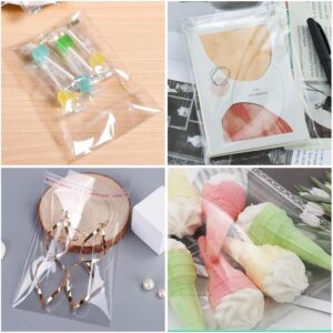 LonlyEagle 200 Pcs 5-1/2'' x 6-1/2'' Self Sealing Cellophane Bags，Clear Cellophane Cello Bags，Fit 5 X 6 Inch Cards Photos， A7 Envelopes Candy，Self Adhesive for Packaging Gifts,Cookies,