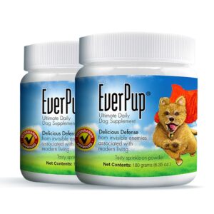 everpup multivitamin dog supplement - glucosomine & apoptogens for hip & joint health + probiotics & prebiotics with enzymes for digestion