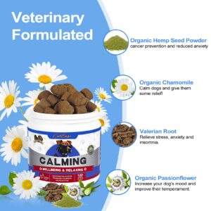 Calming Chews for Dogs - Dog Anxiety Relief,Dog Calming Treats, Supplements Calming Chews for Dogs 120 Count Lamb Flavor