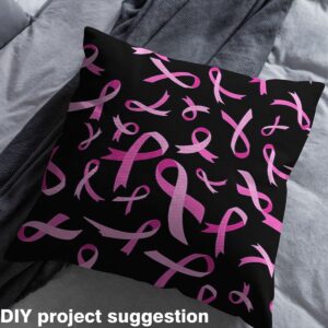 Pink Ribbon Fabric by The Yard,Breast Cancer Awareness Upholstery Fabric,Breast Cancer Survivor Gifts Decorative Fabric,DIY Craft Patchwork Outdoor Fabric for Sewing Quilting,1 Yard,Pink Black