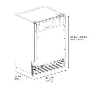 ZLINE Autograph Edition 24" Tallac Series 3rd Rack Top Control Built-In Tall Tub Dishwasher in Custom Panel Ready with Polished Gold Handle, 51dBa (DWVZ-24-G)