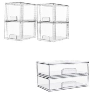 vtopmart 4 pack large and 2 pack 12''w stackable storage drawers