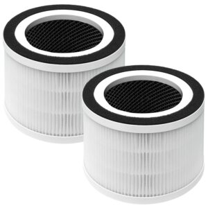 2-pack h13 true hepa replacement filter, compatible with afloia fillo, afloia halo, mooka allo and honati air purifier, 3-in-1 pre-filter, true hepa and activated carbon filtration