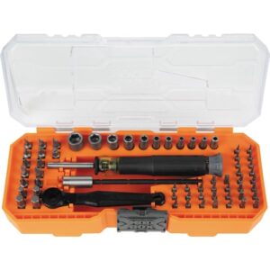 klein tools 32787 64-piece micro-ratchet bit precision driver set with modular case, magnetic, precision, standard bits and nut drivers