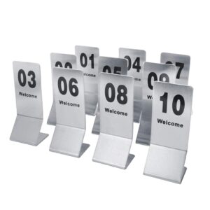 stainless steel table numbers cards signs, double-side table numbers 1-10/20/30/50/100, for restaurants, weddings, bars, table top reserved digital sign, place cards for weddings (size : 1-50)