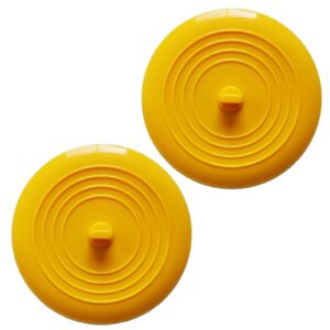 grebest durable silicone stopper odor-free tub seal 2 pack silicone sink stoppers easy installation odor-blocking seal for kitchen sink bathtub drain yellow