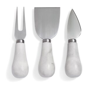 hic kitchen cheese tool set, stainless steel and marble